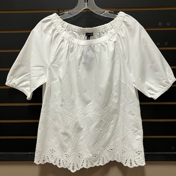 Talbots | Tops | Talbots White Smocked Short Sleeve Blouse | Poshmark